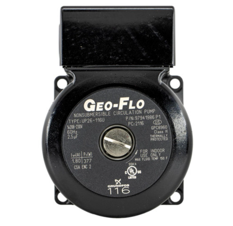 Geo-Flo, Single UP26-116 230V Grundfos Pump, No Volute – Supplied Energy