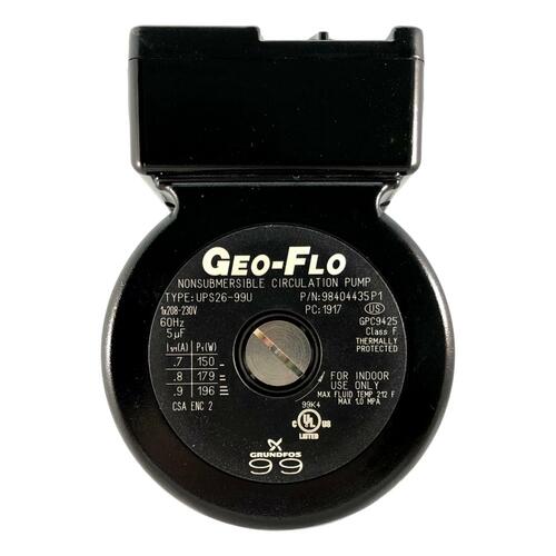 Geo-Flo, UPS26-99 230V Grundfos Pump – Supplied Energy